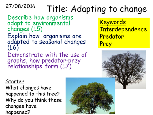 B2 3.2 Adapting to change | Teaching Resources