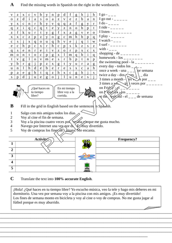 Mi Tiempo Libre | Teaching Resources