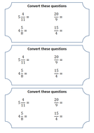 Converting between improper fractions and mixed numbers | Teaching ...