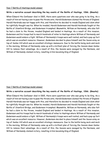 The Battle of Hastings | Teaching Resources