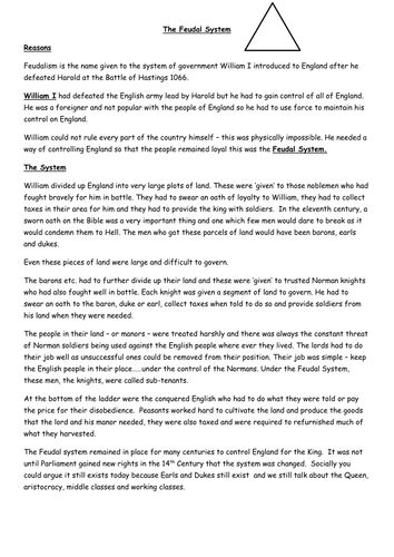 The Feudal System | Teaching Resources