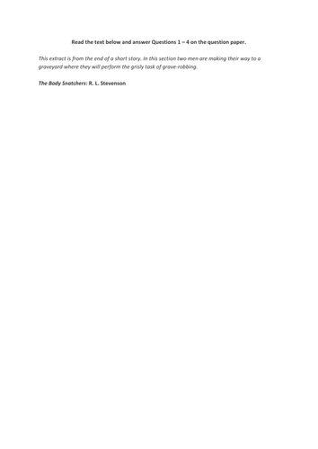 Edexcel GCSE English Language Paper 1: Fiction and Imaginative Writing ...