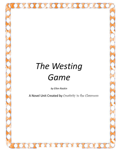 Unit Plan for The Westing Game | Teaching Resources