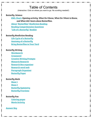 Butterflies: Unit Study of Butterflies (Insect Unit) | Teaching Resources