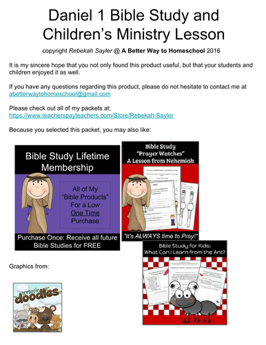 Bible Study: Daniel 1- Trusting God | Teaching Resources