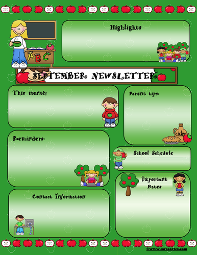 Newsletter Templates- 12 Month Set | Teaching Resources