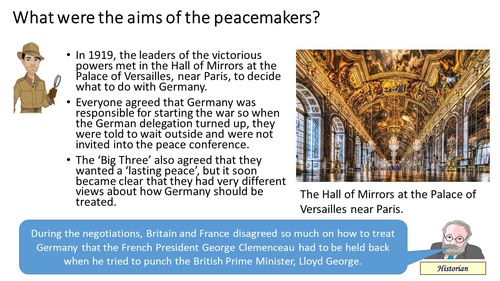 Aims of the Peacemakers at Versailles | Teaching Resources