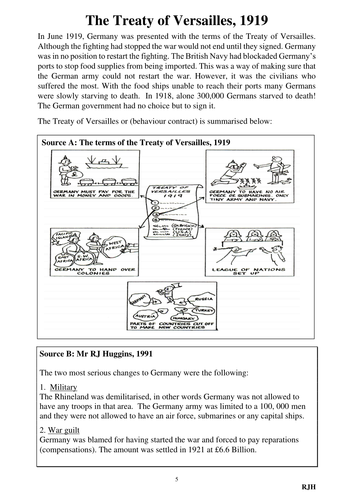 End of the First World War & Treaty of Versailles Resource Booklet ...