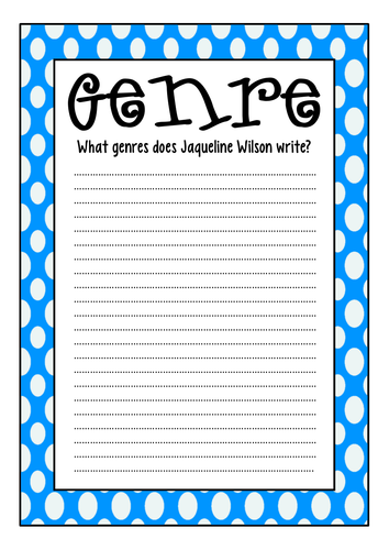 JACQUELINE WILSON TEACHING DISPLAY RESOURCES -ENGLISH READING KS1-2 ...