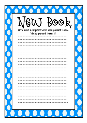 JACQUELINE WILSON TEACHING DISPLAY RESOURCES -ENGLISH READING KS1-2 ...
