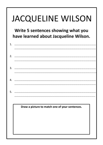 JACQUELINE WILSON TEACHING DISPLAY RESOURCES -ENGLISH READING KS1-2 ...
