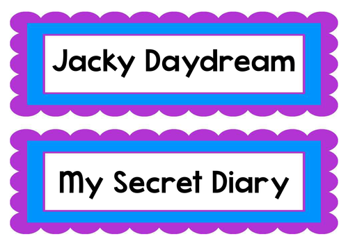 JACQUELINE WILSON TEACHING DISPLAY RESOURCES -ENGLISH READING KS1-2 ...