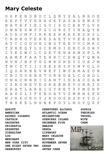 Famous Ships from US History Word Search Pack | Teaching Resources