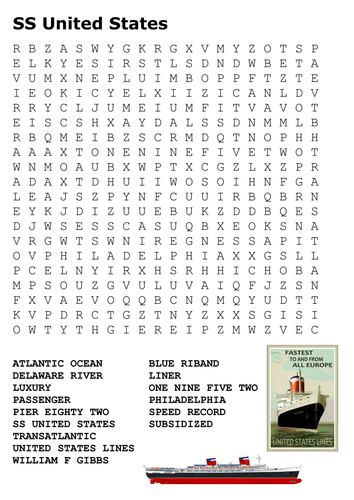Famous Ships from US History Word Search Pack | Teaching Resources