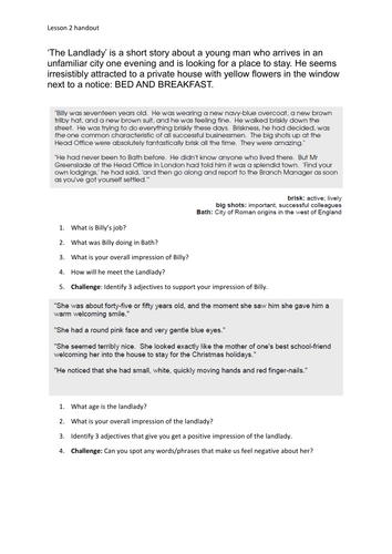 KS3 Roald Dahl SoW Landlady/Lamb to the Slaughter (LA) | Teaching Resources