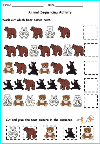 Bear Counting Addition Subtraction Worksheets Matching Activities ...