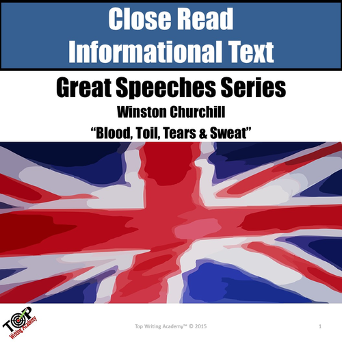 Close Reading Nonfiction "Great Speeches" Winston Churchill | Teaching ...