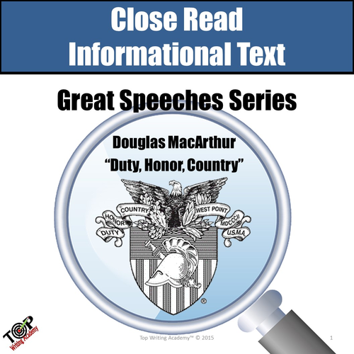 Nonfiction Close Reading "Great Speeches | Teaching Resources