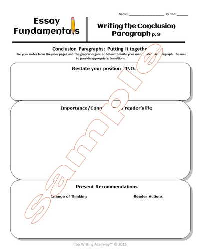 Conclusion Paragraph Writing Fundamentals | Teaching Resources