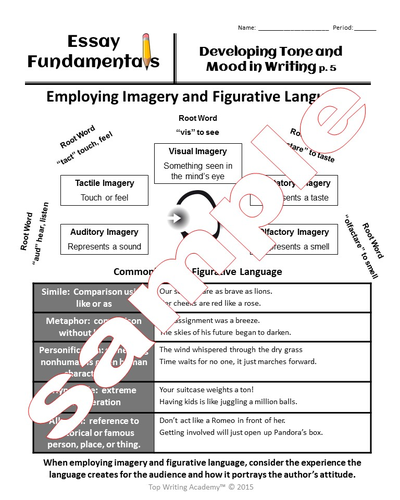 Essay Writing Fundamentals Developing Tone and Mood | Teaching Resources