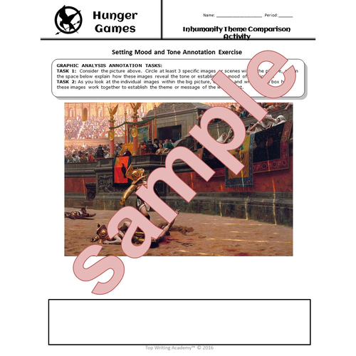 Hunger Games Theme Analysis Writing Lessons | Teaching Resources