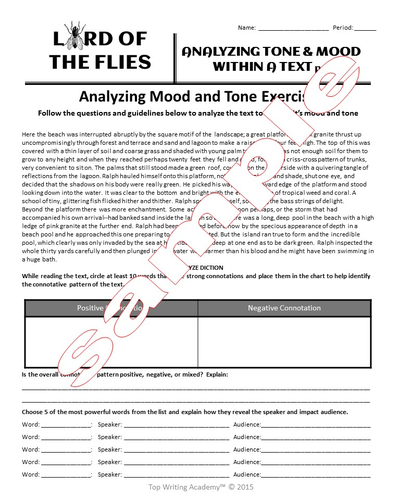 Lord of the Flies Mood of the Island Setting (Connotation Imagery ...