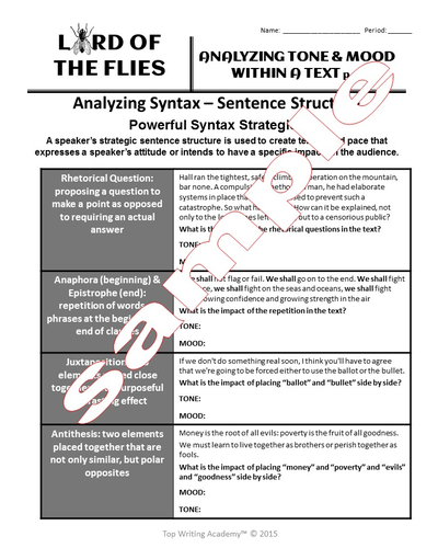 Lord of the Flies Mood of the Island Setting (Connotation Imagery ...