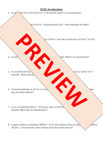 P2.1.2 - Velocity and Acceleration AQA GCSE P2.1 - Motion | Teaching ...