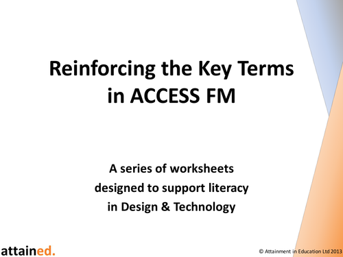 Reinforcing the Key Terms in ACCESS FM by AttainmentinEducation ...