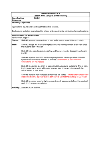 Physics A-Level Year 2 Lesson - The dangers of radioactivity ...