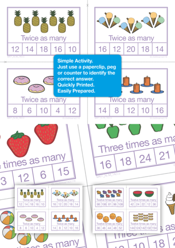 'Times as Many' - Clip Cards by LittleStreams - Teaching Resources - TES