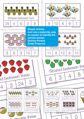 Shared Between - Clip Cards by LittleStreams - Teaching Resources - TES