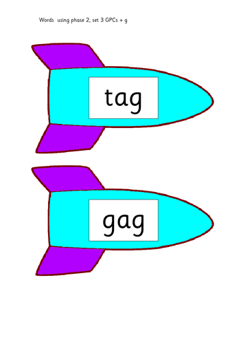 Phonics - Letters and Sounds, Phase 2, letter set 3 - g, o, c, k ...