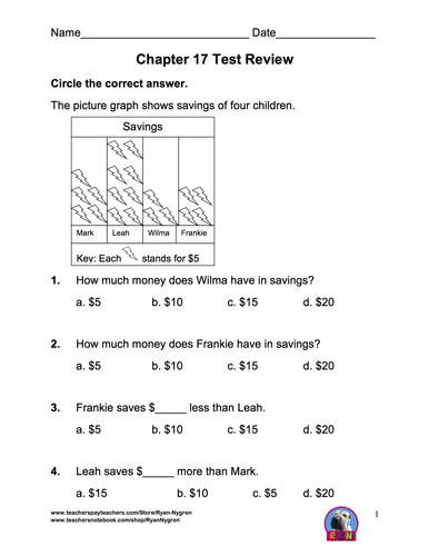 Singapore 2nd Grade Chapter 17 Math Test Review (7 pages) | Teaching ...