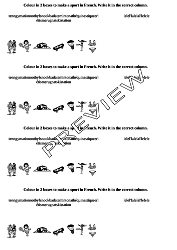 Les Sports - J'aime le sport parce que ..... | Teaching Resources