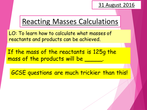 Chemical Calculations- Reacting Masses BUNDLE | Teaching Resources