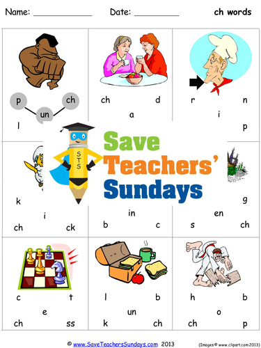 Ch Phonics Worksheets, Activities, Flash Cards, Lesson Plans and Other ...