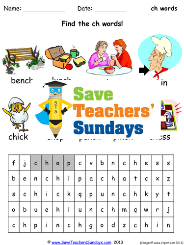 Ch Phonics Worksheets, Activities, Flash Cards, Lesson Plans and Other ...
