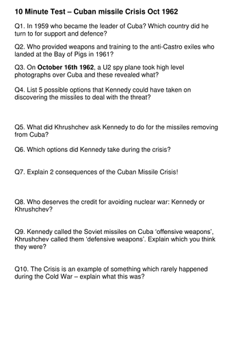 The Cuban Missile Crisis Puzzle Pack | Teaching Resources