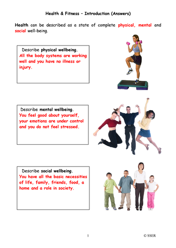 PE31ST - Health and Fitness (Introduction) WS | Teaching Resources