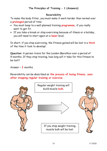 PE32ST - The Principles Of Training - 1 WS | Teaching Resources