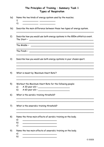 PE32ST - The Principles Of Training - 2 WS | Teaching Resources
