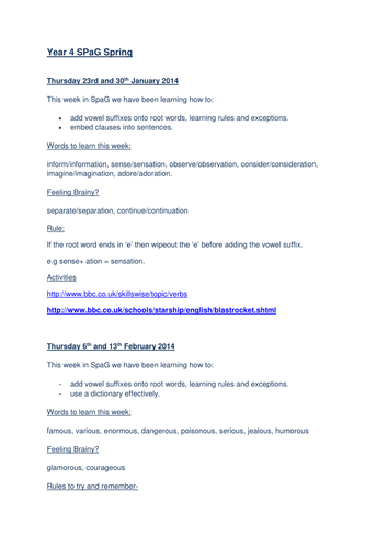 3 week spelling intervention year 4 | Teaching Resources