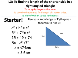 Pythagoras - Finding hypotenuse, short side and 3D! | Teaching Resources
