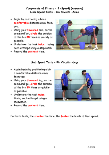 PE304ST - Components of Fitness - 2 (Speed) WS | Teaching Resources