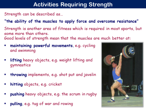 PE306ST - Components of Fitness - 4 (Strength) | Teaching Resources