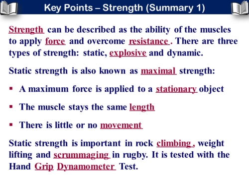PE306ST - Components of Fitness - 4 (Strength) | Teaching Resources