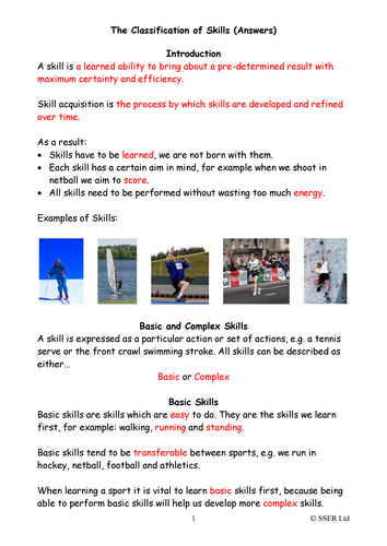 PE501ST - Classification of Skills (Basic, Complex, Open, Closed) WS ...