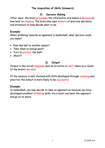 PE502ST - Acquisition of Skills (Input, Decision Making, Output ...