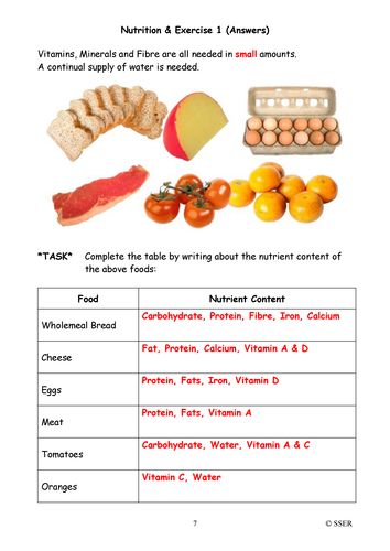 PE702ST - Nutrition & Exercise - 1 (Balanced Diet & Energy Needs) WS ...